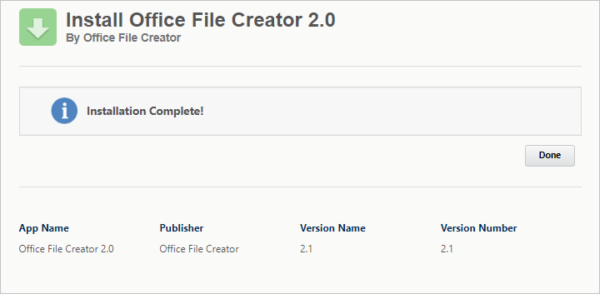 1. Install | Office File Creator Instruction manual